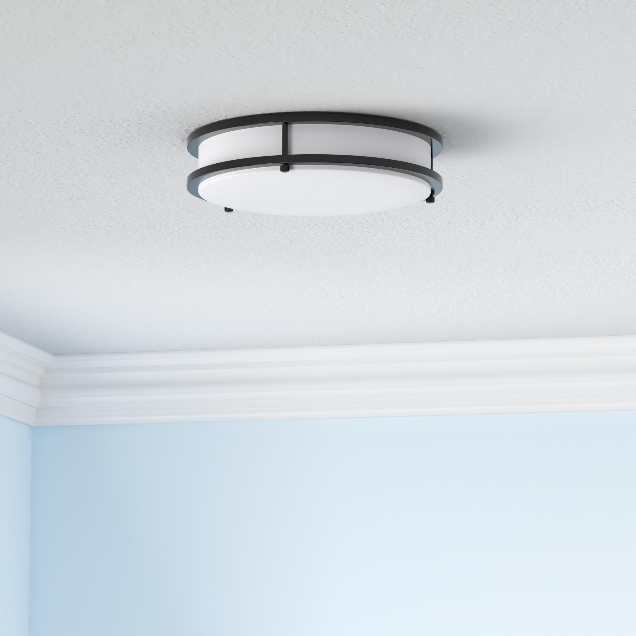 Yogaret 13 Inch LED Ceiling Light Fixture: 40W Flush Mount Ceiling Light 4000 Lumens Dimmable, 3000K/4000K/5000K Modern Ceiling Lamp for Bedroom Kitchen Bathroom Hallway Closet Laundry