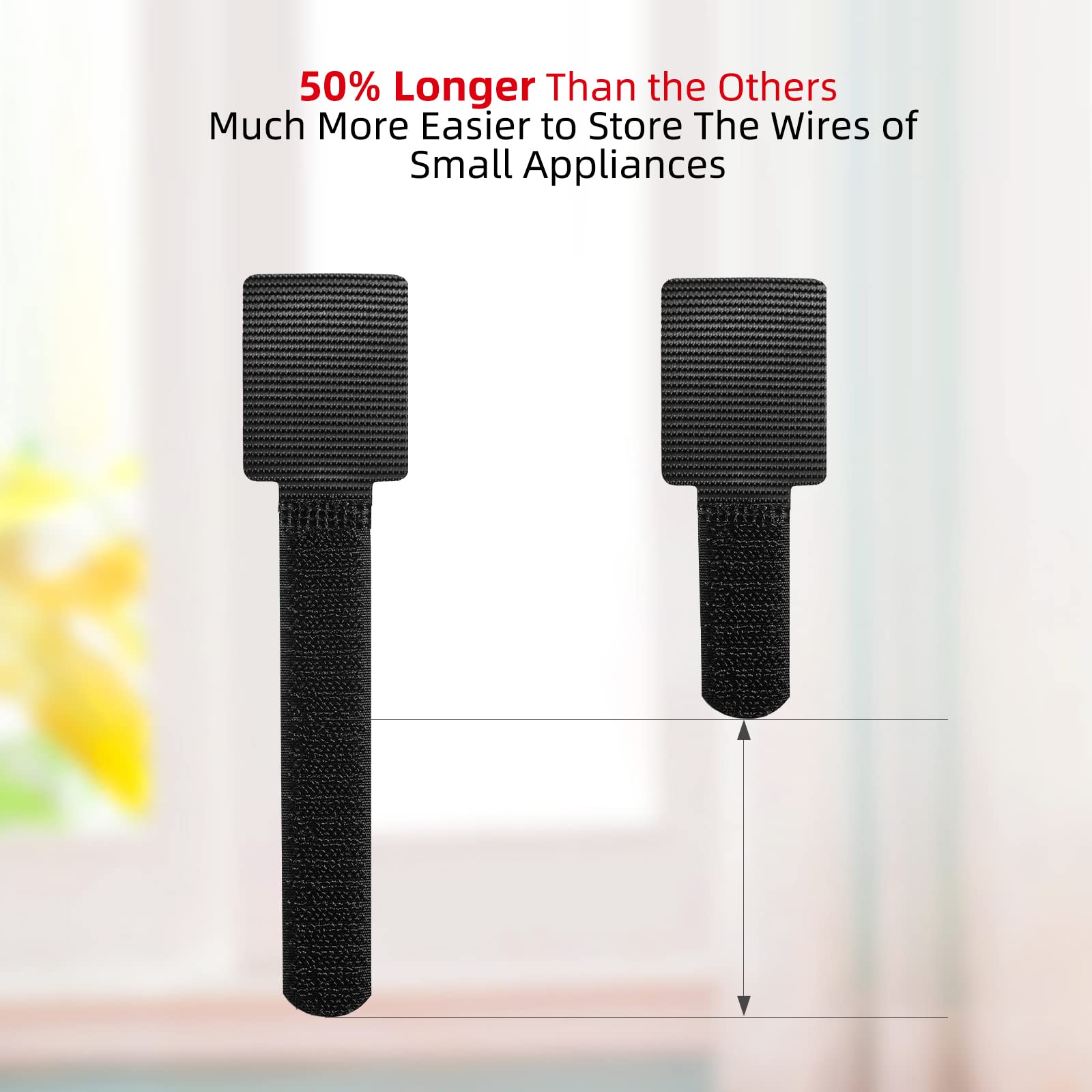 Cord Organizer for Appliances 12 Pack, SUITMAT Cable Organizer Cord Holder for Small Kitchen Appliances, Kitchenaid Stand Mixer Air Fryer Coffee Maker Pressure Cooker(Black)