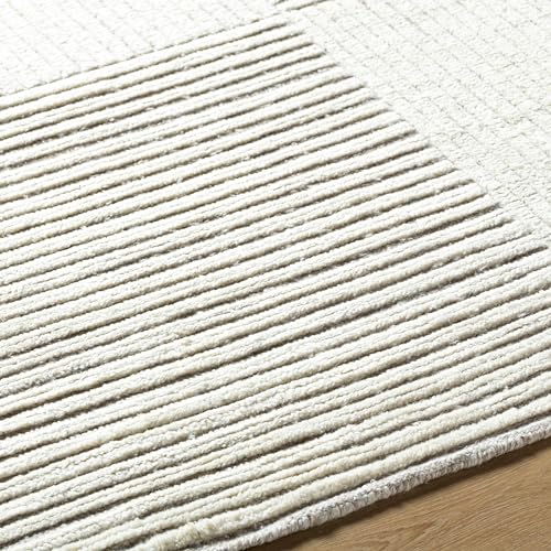 Hauteloom Aliza Wool Living Room, Bedroom Area Rug - Contemporary - Beige, LightGray, Taupe - 8' x 10'