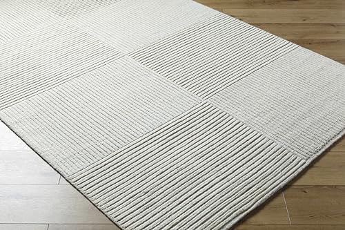 Hauteloom Aliza Wool Living Room, Bedroom Area Rug - Contemporary - Beige, LightGray, Taupe - 8' x 10'