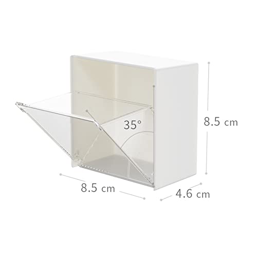 SHUBIAO Wall-Mounted Clamshell Storage Box, Water and dust Proof Storage Dispenser, , Self-adhesive cotton swab cotton ball dispenser for bathroom(4PCS)