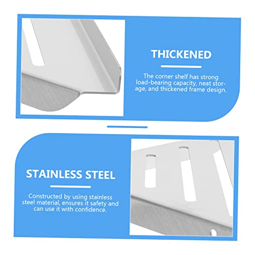 Cabilock 2pcs Wall Mounted Shelves Hanging Storage Shelves Shelf for Corner Metal Shelf Corner Shower Kitchen Rack Wall Mounted Storage Shelves Bathroom Accessories Shower Rack Hanger