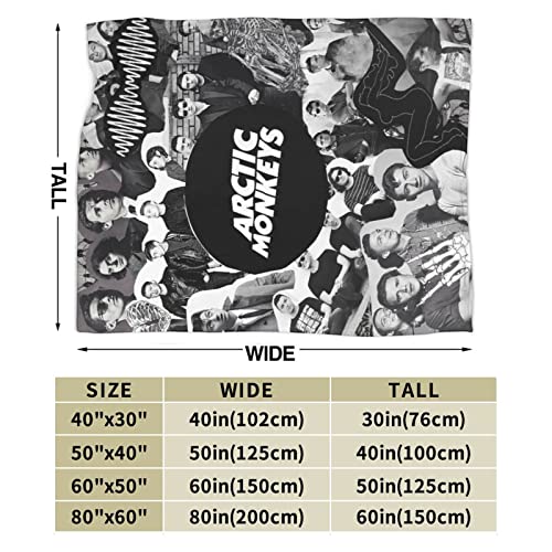 STYLOPUNK Alternative Rock Arctic Music Monkeys Throw Blanket Lightweight Flannel Blankets Novelty Fleece Bed Blanket All Seasons 60"X50"