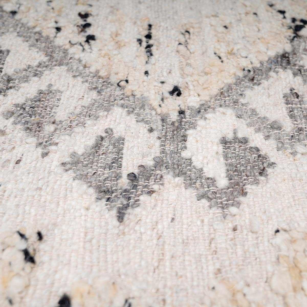 Hauteloom Andop Wool Living Room, Bedroom Area Rug - Bohemian, Transitional - Cream, Gray, Charcoal - 8' x 10'