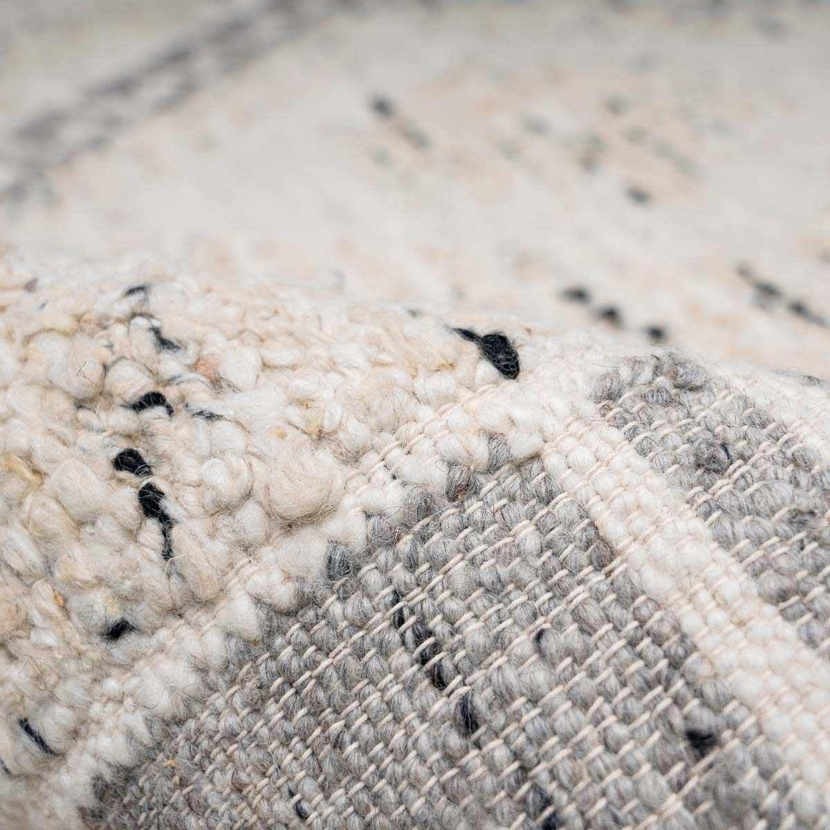 Hauteloom Andop Wool Living Room, Bedroom Area Rug - Bohemian, Transitional - Cream, Gray, Charcoal - 8' x 10'