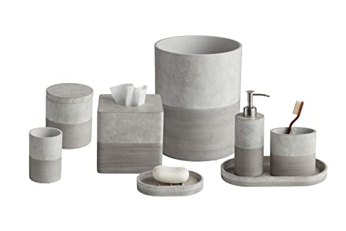 Roselli Trading Company City Line Bath Canister, Gray