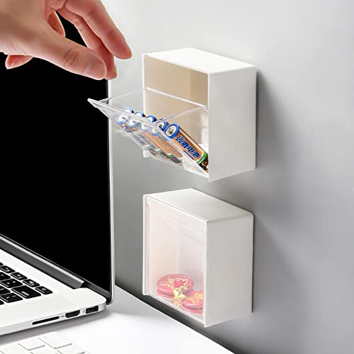 SHUBIAO Wall-Mounted Clamshell Storage Box, Water and dust Proof Storage Dispenser, , Self-adhesive cotton swab cotton ball dispenser for bathroom(4PCS)