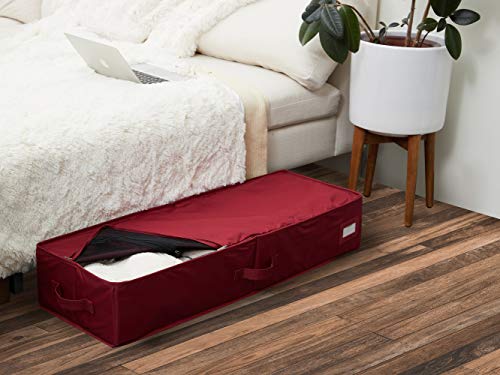 Covermates Keepsakes - Underbed Storage Bag β ID Window β Reinforced Handles β Indoor Storage-Scarlett Red