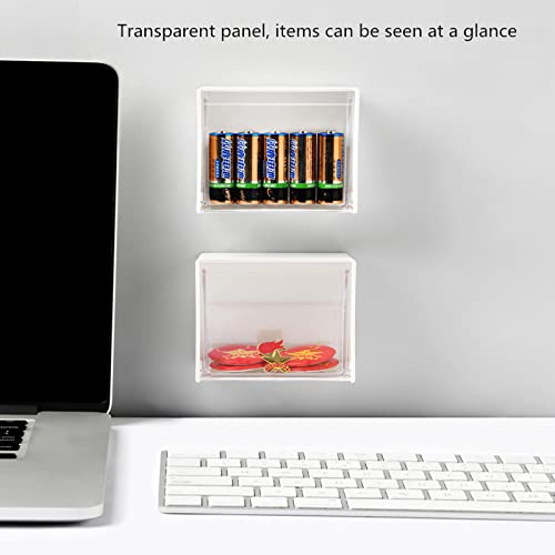 SHUBIAO Wall-Mounted Clamshell Storage Box, Water and dust Proof Storage Dispenser, , Self-adhesive cotton swab cotton ball dispenser for bathroom(4PCS)