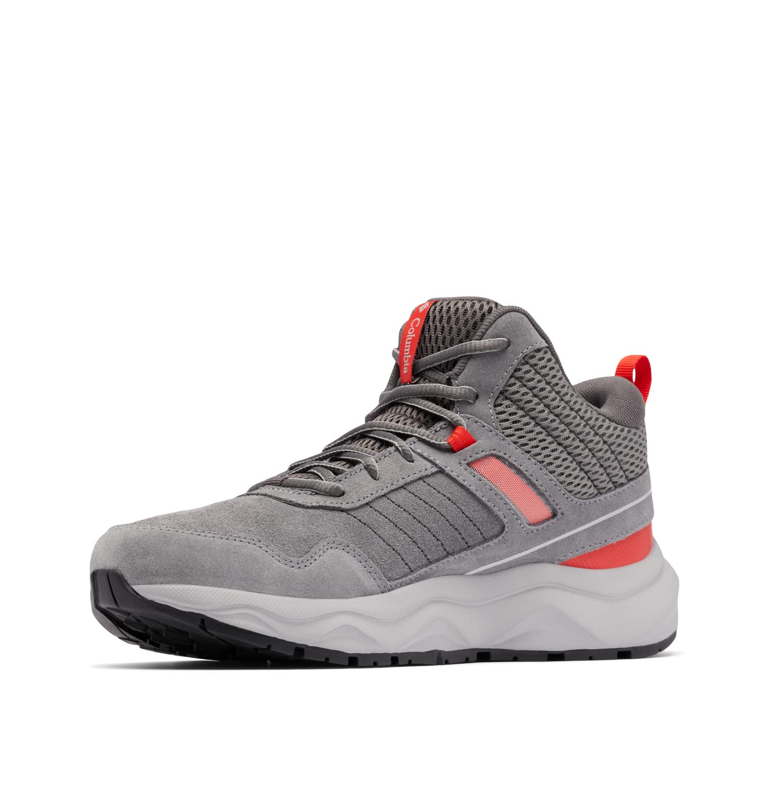 Columbia Men's Plateau Venture Mid, Titainium Grey Steel/Fiery Red, 15