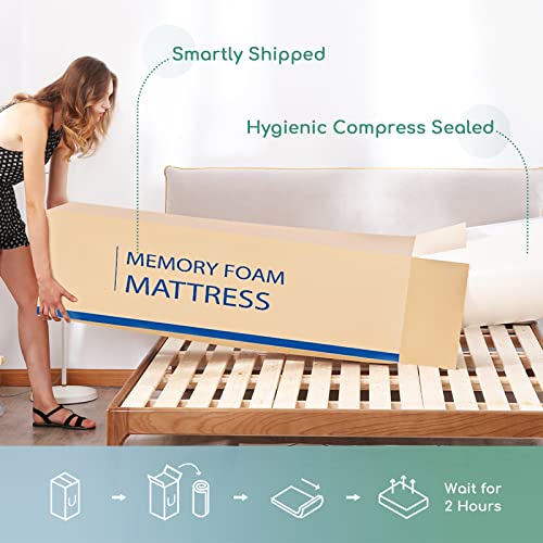 8 Inch, King Size Memory Foam Mattress, Green Tea King Mattress in a Box, Medium Firm Support Foam Mattress Made in USA, Motion Isolating, CertiPUR-US Certified