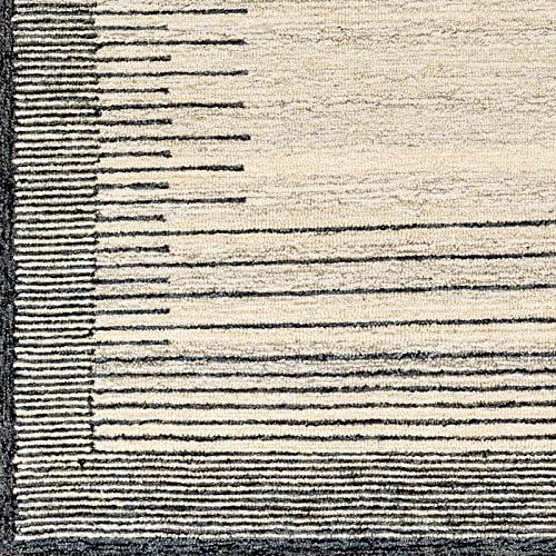 Hauteloom Omeo Wool Living Room, Bedroom Area Rug - Contemporary - Beige, Blue, Black - 8' x 10'