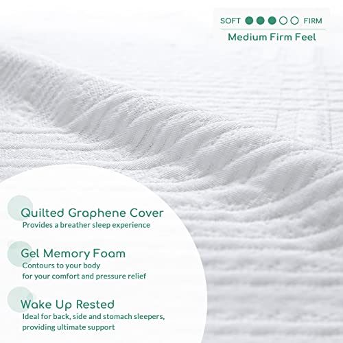 8 Inch, King Size Memory Foam Mattress, Green Tea King Mattress in a Box, Medium Firm Support Foam Mattress Made in USA, Motion Isolating, CertiPUR-US Certified