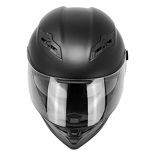Bluetooth Motorcycle Helmet with Clear, Tinted, Iridium Shields (Matte Black, Small)