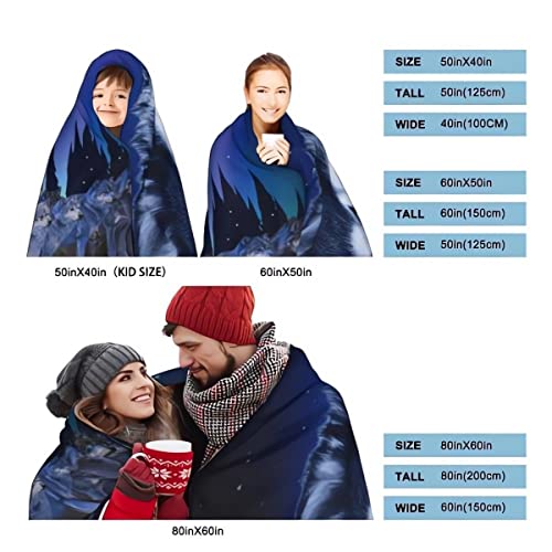 PAVQWEJ Flannel Throw Blanket, Winter Wolves Animal Home Decor Perfect for Bed and Sofa Blankets for All Season Microfiber Durable Couch Blankets(60"x 50")
