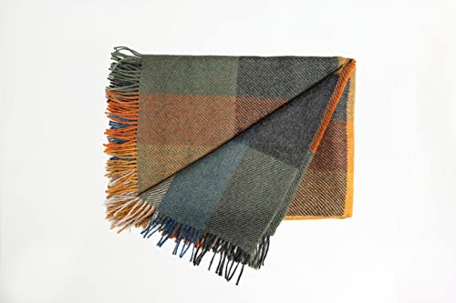KHUSCO | 100% Alpaca Throw Blanket Serenity | 71" L x 51" W | Warm Peruvian Soft, Cozy, Hypoallergenic, Lightweight for Home and Travel | Blue Crayon