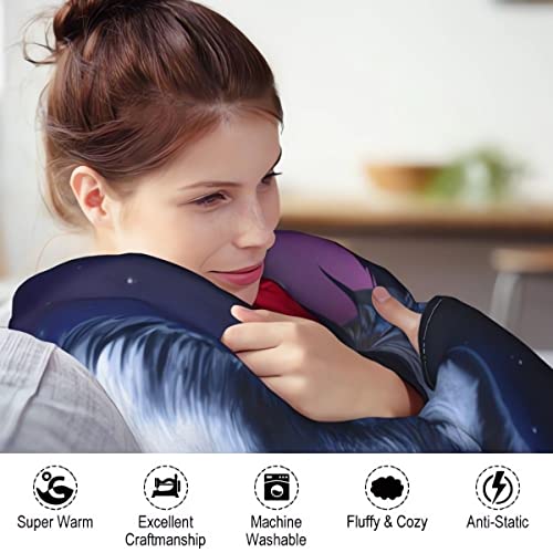 PAVQWEJ Flannel Throw Blanket, Winter Wolves Animal Home Decor Perfect for Bed and Sofa Blankets for All Season Microfiber Durable Couch Blankets(60"x 50")