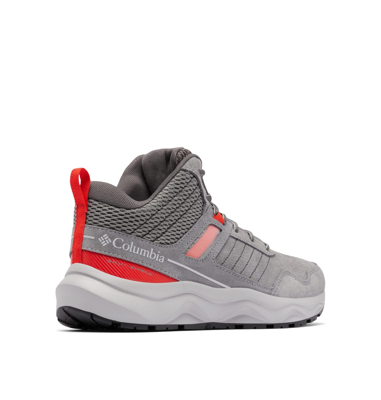 Columbia Men's Plateau Venture Mid, Titainium Grey Steel/Fiery Red, 15