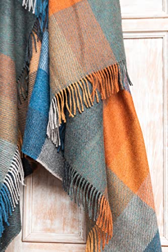 KHUSCO | 100% Alpaca Throw Blanket Serenity | 71" L x 51" W | Warm Peruvian Soft, Cozy, Hypoallergenic, Lightweight for Home and Travel | Blue Crayon