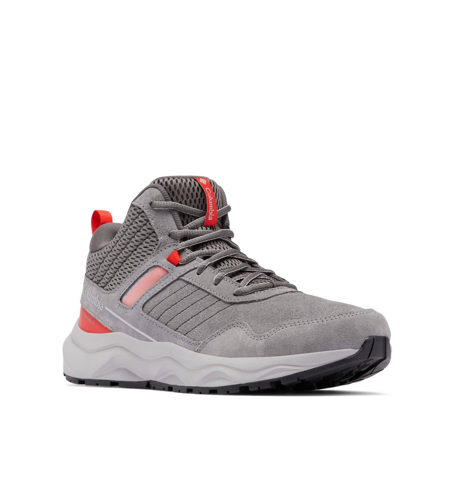 Columbia Men's Plateau Venture Mid, Titainium Grey Steel/Fiery Red, 15