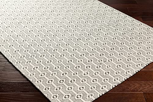 Hauteloom Puna Living Room, Bedroom Area Rug - Contemporary - Off White, Black - 8' x 10'