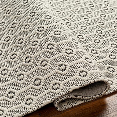 Hauteloom Puna Living Room, Bedroom Area Rug - Contemporary - Off White, Black - 8' x 10'