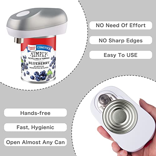 Electric Can Opener - Vcwtty One Touch Battery Operated Handheld Can Opener for Any Size, No Sharp Edge, Food-Safe, Seniors, Arthritis and Chef, Kitchen Best Gadget (Mini Silver)