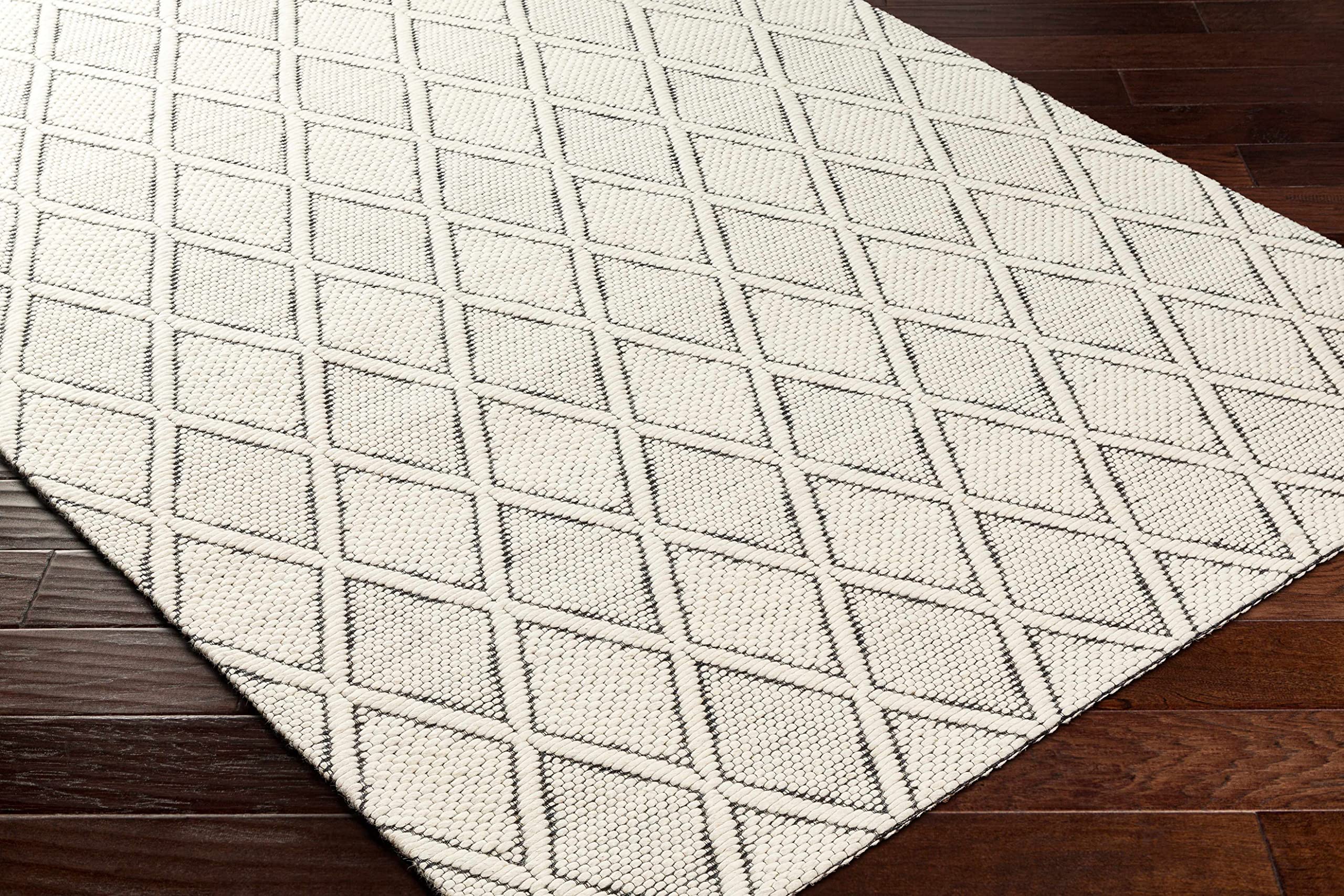Hauteloom Aeron Wool Living Room, Bedroom Area Rug - Beige, Gray - 8' x 10'