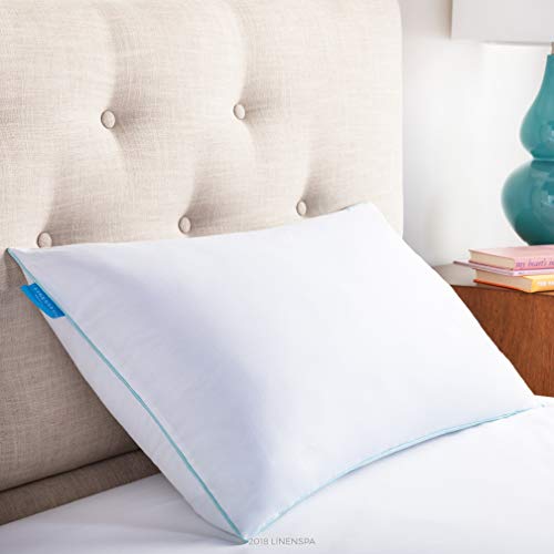 Linenspa Shredded Memory Foam Pillow with Gel Memory Foam, Standard, White & Smooth Top Premium Twin Mattress Protector Waterproof, Top Protection Only, Twin Waterproof Mattress Covers, White