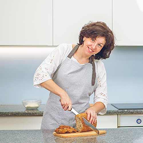 Mama's Great Ultra Sharp Serrated Bread Knife for Homemade Bread with 10.5 Inch Wide Wavy Edge