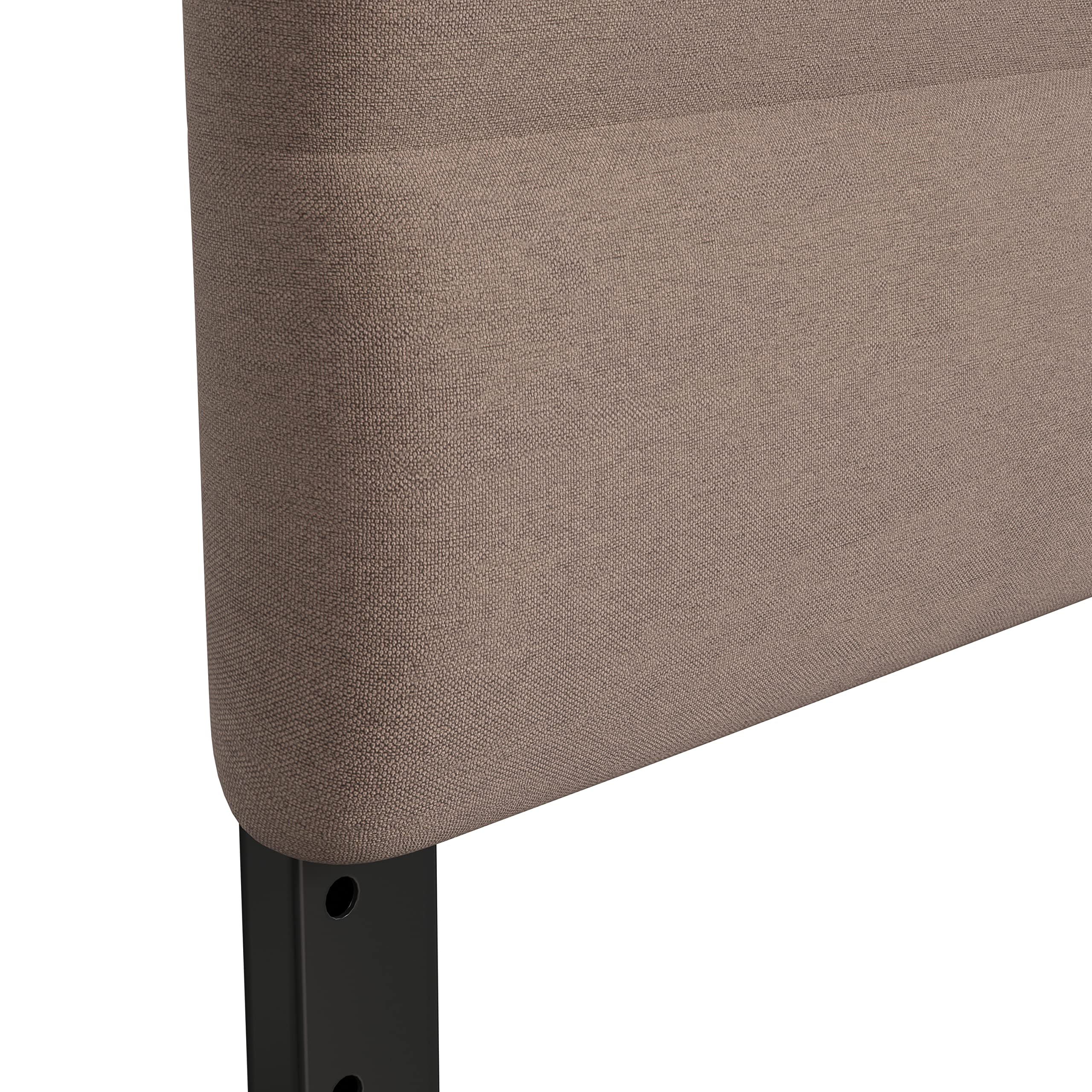 Flash Furniture Paxton Upholstered Headboard - Channel Stitched Taupe Fabric Upholstery - King - Adjustable Height from 44.5" to 57.25" From Floor