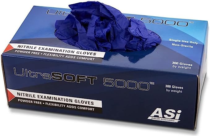 UltraSOFT 5000 Nitrile Gloves, Non- Sterile Gloves Disposable latex Free Medium, Powder Free, (Pack of 3000) - X-Small
