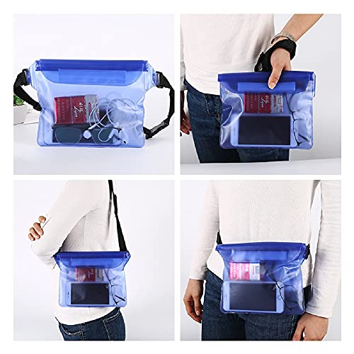 AFXOBO Waterproof Phone Waist Bag, Underwater Activity Waterproof Mobile Phone Pocket with Zippers for Boating Swimming Snorkeling