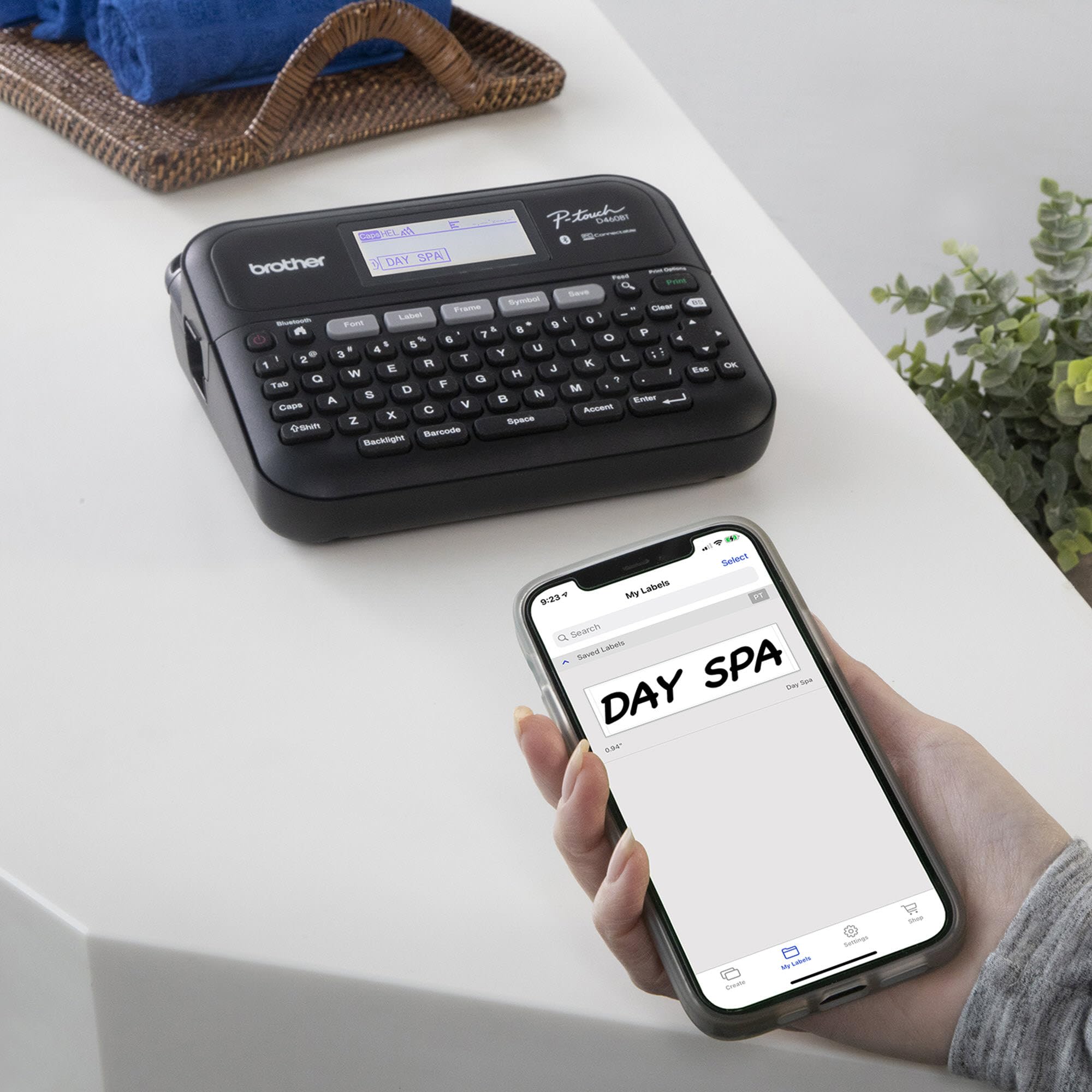 Brother P-Touch PT-D460BT Business Expert Connected Label Maker | Connect and Create via Bluetooth® on TZe Label Tapes up to ~3/4 inch, White