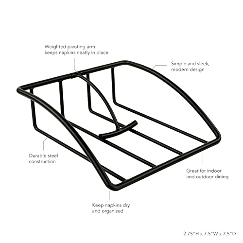 Spectrum Diversified Euro Weighted Napkin Holder for Storage and Dispensing for Dining Room Table and Kitchen Counter Organization