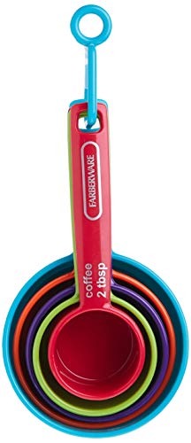 Farberware Professional Plastic Measuring Cups with Coffee Spoon, Set of 5, Colors may vary