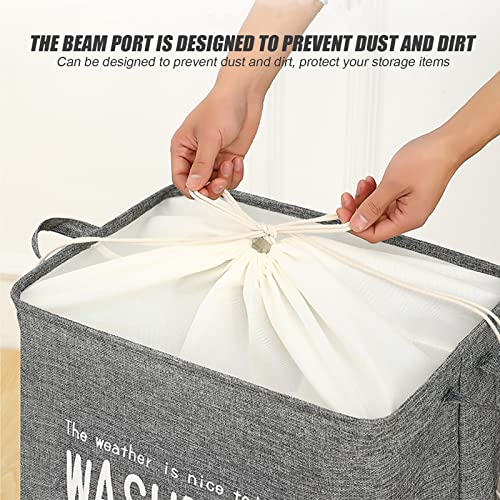 Futchoy Clothes Organizers Storage Bag,With Reinforced Handle,Under Bed Storage Bags,Sweater Clothes Storage Containers,Gray
