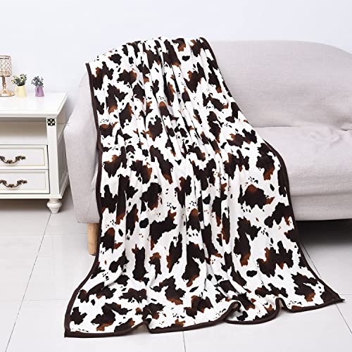 Shop LC Homesmart Brown Cow Print Blanket Queen Size Microfiber Soft Cow Print Stuff Throw Blanket Western Fleece Cow Blanket Bedding Home Room Decor Cow Gifts 78.7" Lx59 W