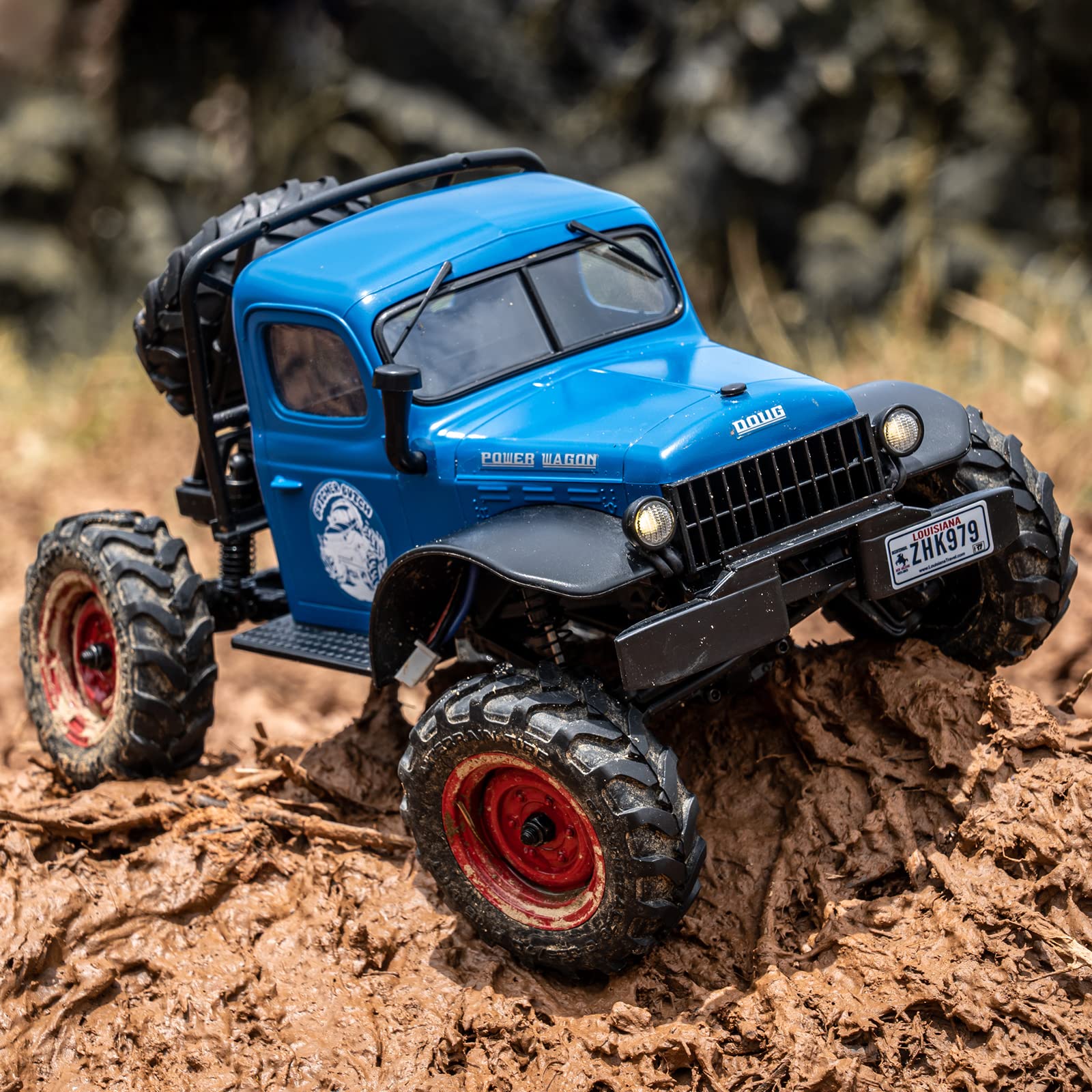 BEEZRC FMS RC Crwaler 1/24 Scale FCX24 Power Wagon RTR 4WD 2.4GHz 3CH Offroad RC Car Model Vehicle Hobby Grade Remote Control Car(Blue)