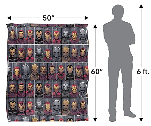 Marvel Iron Man Blanket, 50"x60", Collection of Iron, Silky Touch Super Soft Throw Blanket