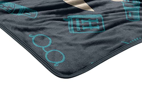 Harry Potter Fleece Throw Blanket - Harry Potter Hogwarts Plush Fleece Throw - Gryffindor Hufflepuff Ravenclaw Slytherin Wizardry Throw Blanket (Harry Potter)