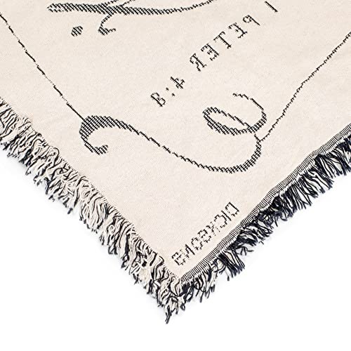 Dicksons Marriage Takes Three Black and White 52 x 68 All Cotton Tapestry Throw Blanket