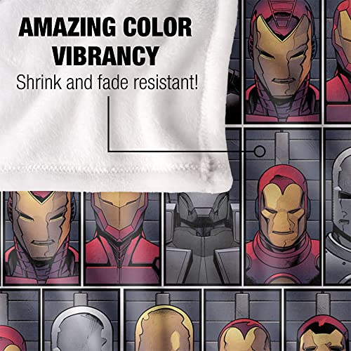 Marvel Iron Man Blanket, 50"x60", Collection of Iron, Silky Touch Super Soft Throw Blanket