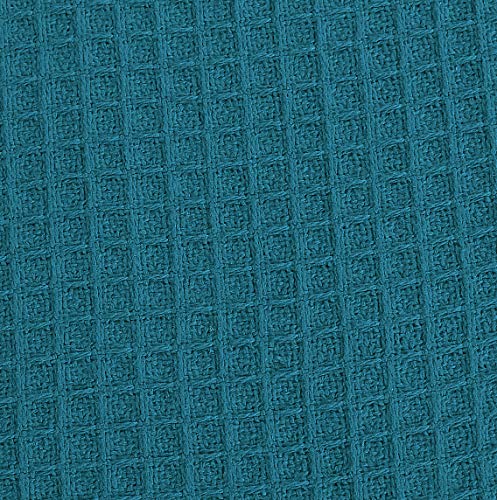 Waffle Weave King Blanket 102x90 inch-Teal,King Cotton Blanket,Teal King Blanket,Breathable Blanket,Farmhouse Throw Blanket,Textured Throw Blanket,Throw Blanket,All Season Cotton Blanket
