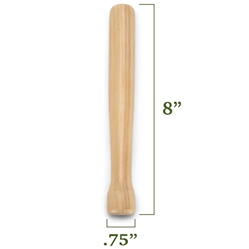 8” Wooden Cocktail Muddler - Wood Bar Supplies & Accessories for Herb & Fruit Mixing, Drinks, Restaurants, Home Kitchens, Shaker Sets & Cocktail Kits