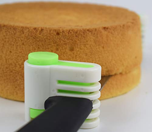 2PCS DIY Cake Slicer , Stratification Auxiliary , Bread Slice , Toast Cut, 5 Layers Leveler Slicer , Kitchen Fixator Tool (2, Green)