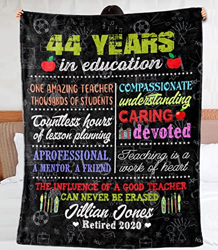 Personalized Retirement Blanket for Retirement Women Men from Family Coworker Work Bestie Boss Teachers Appreciation Gifts Custom Name Retirement Gifts Fleece Sherpa Blanket for Retirement Party