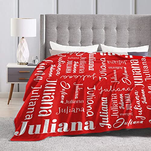 Personalized Name Blanket for Women Men 50x60inch Custom Throw Blanket with Name, Throw Blanket Gift for Mom, Dad, Grandma, Daughter, Flannel Blanket with Name Text Gift for Birthday Mothers Day