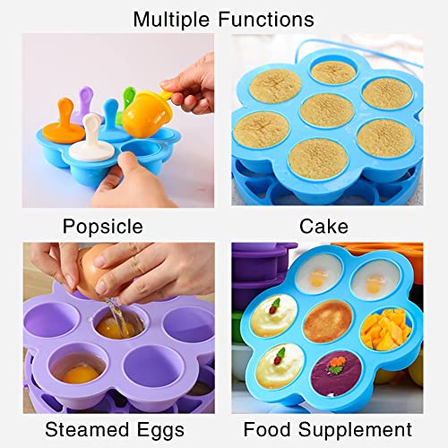 JBYAMUS Silicone Popsicle Molds, Ice Pop Molds, Storage Container for Homemade Food, Kids Ice Cream DIY Pop Molds - BPA Free (Blue)