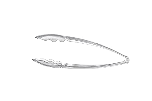 [Clear Tongs 9'' Inches] Plasticpro 9'' Serving Tongs Heavy Duty Reusable Kitchen and BBQ Clear Serving Tong for party's, Caterings, Events, Buffet, Weddings, And every Day use Pack of 12